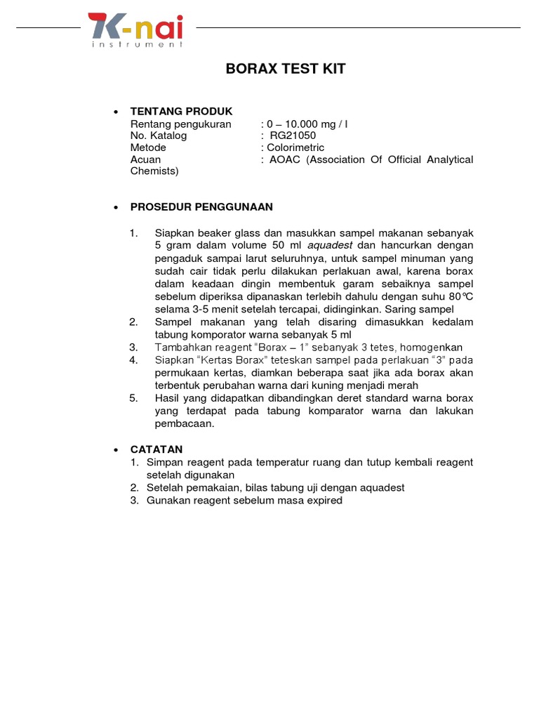 DETEKSI BORAX | PDF