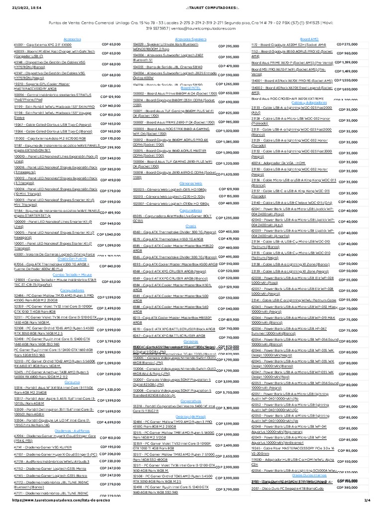 Tauret Computadores | PDF | Tecnología de información y comunicaciones ...