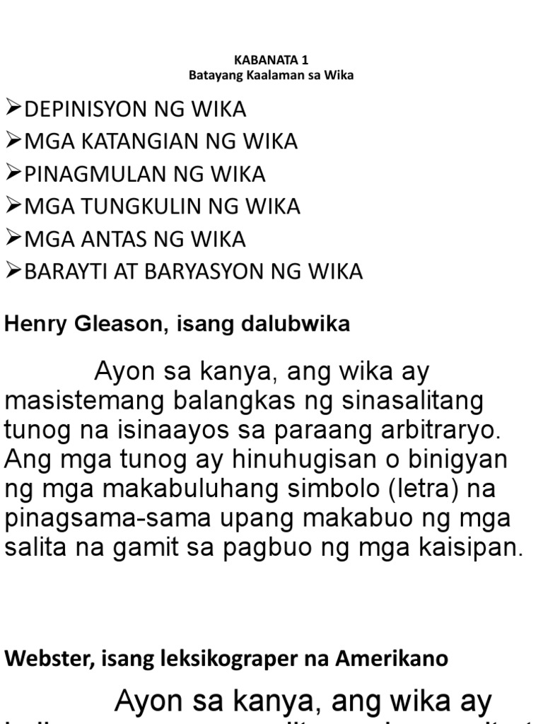Depinisyon NG Wika | PDF