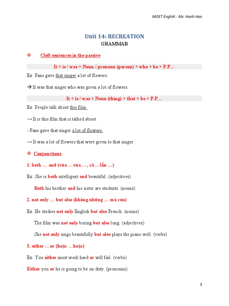 Unit 14 - Grammar | PDF | English Language | Noun