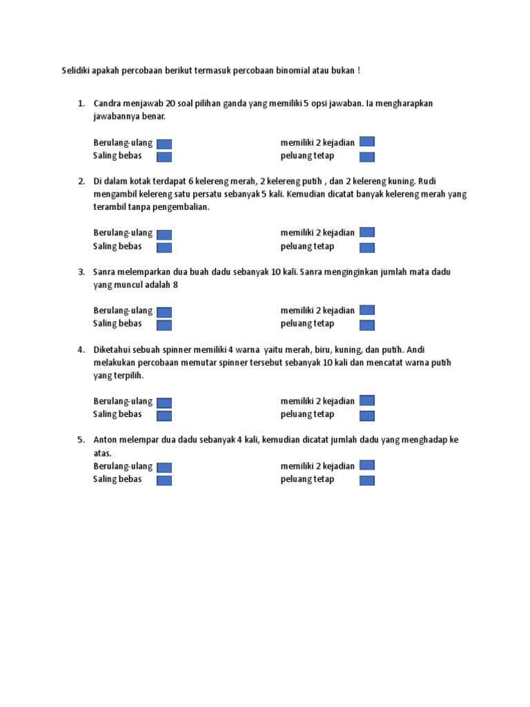Soal Konsep Binomial | PDF