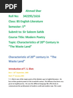 The Wasteland PDF | PDF | T. S. Eliot | Symbolism (Arts)