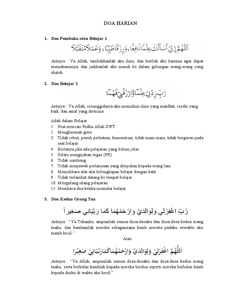 BUKU PEGANGAN SANTRI Doa Harian | PDF