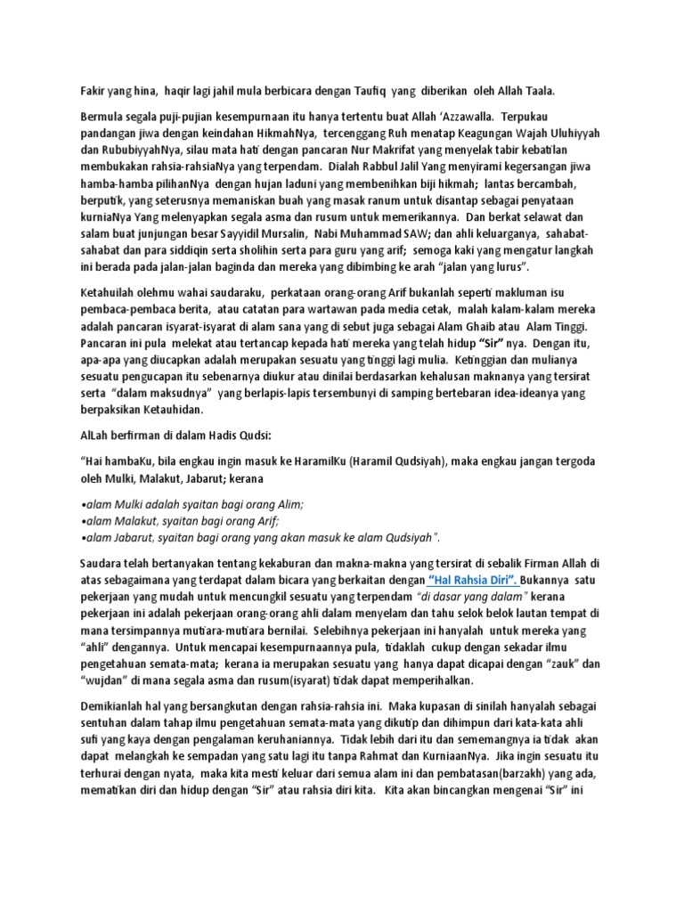 Rahsia Segala Rahsia | PDF