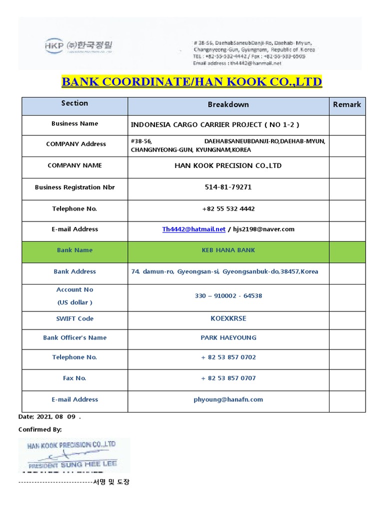 Bank Coordinate HKP | PDF | Finance & Money Management