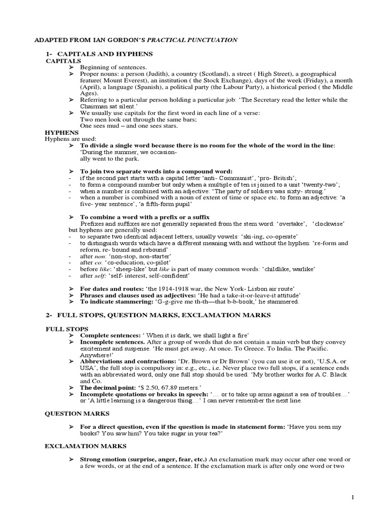 PUNCTUATION | PDF | Adverb | Comma PUNCTUATION | PDF | Adverb | Comma