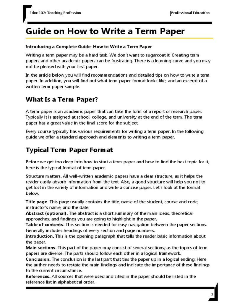Guide On How To Write A Term Paper | PDF | Social Media | Popular ...