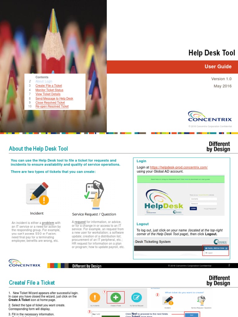 Helpdesk User Guide v1.0 | PDF | Login | Icon (Computing)