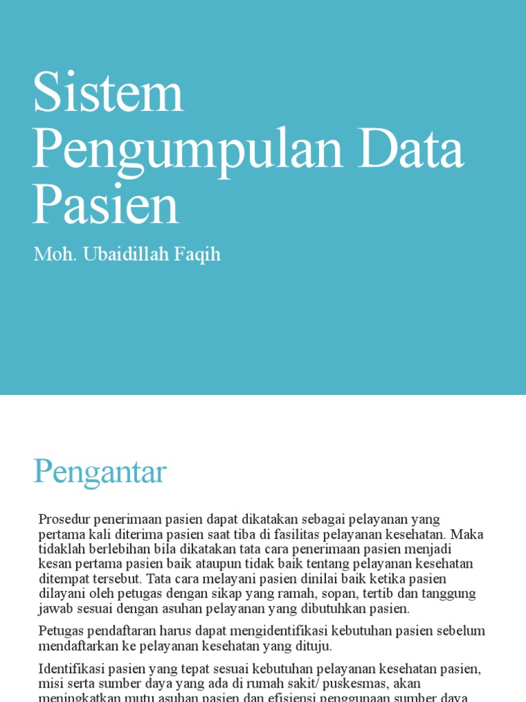 01 Sistem Pengumpulan Data Pasien | PDF