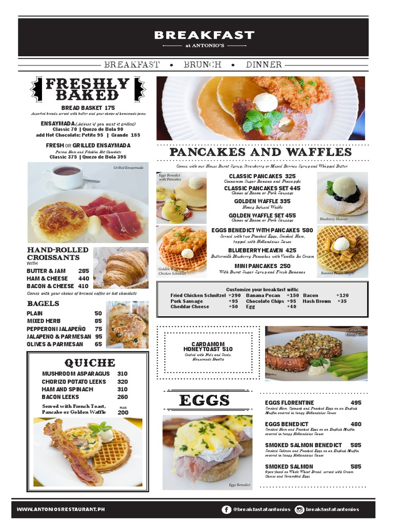 Breakfast at Antonios Menu Digital Min | PDF