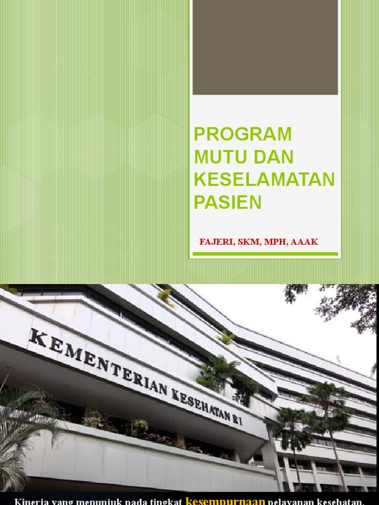 Pengorganisasian Tim Mutu, Program Mutu Dan Keselamatan Pasien | PDF
