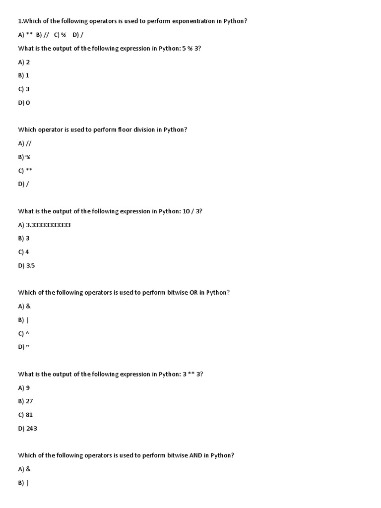 PP Quiz | Download Free PDF | Python (Programming Language) | Control Flow