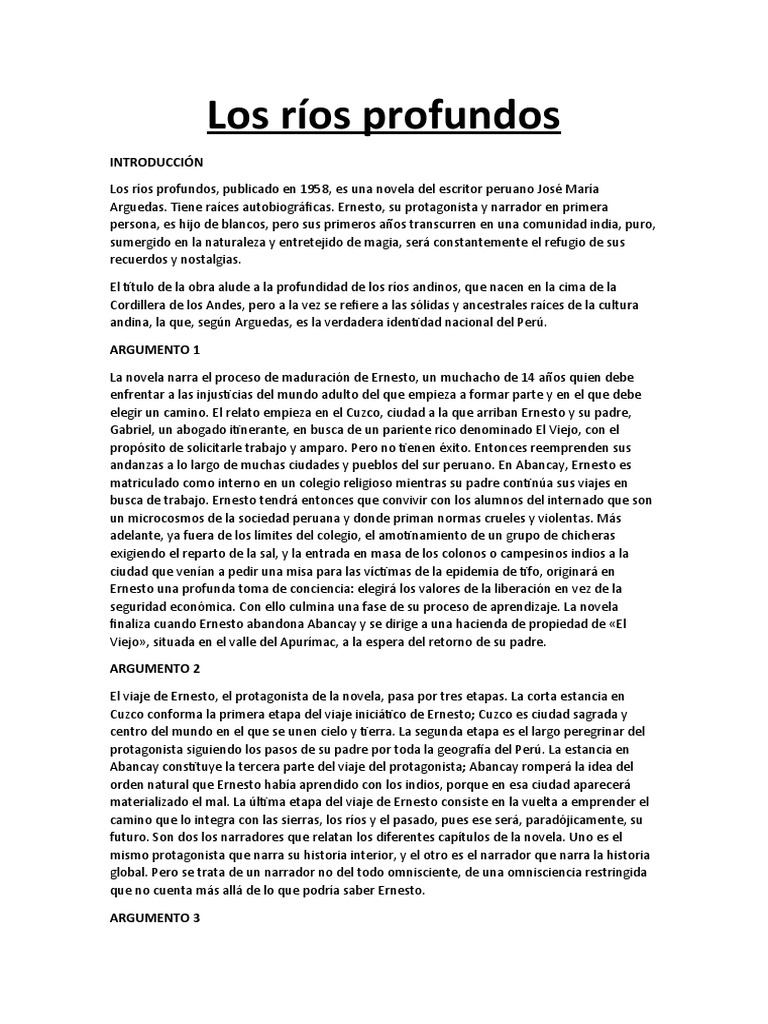 Análisis de "Los ríos profundos" | PDF | Poesía | Ficción general