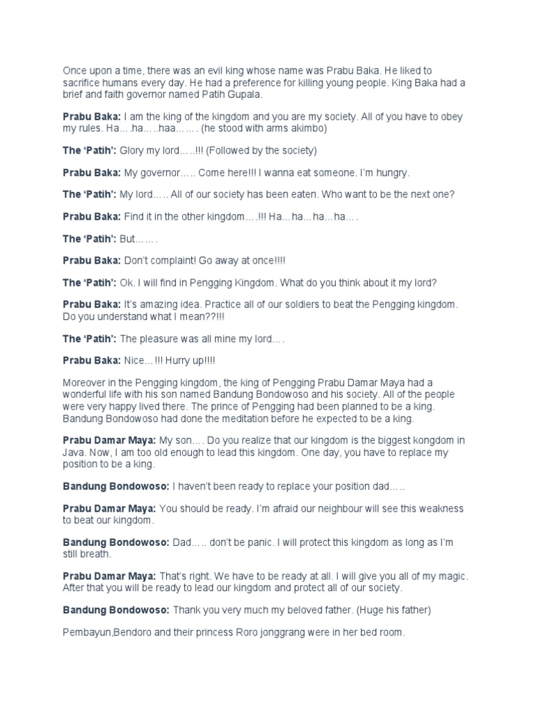 RORO JONGGRANG | PDF