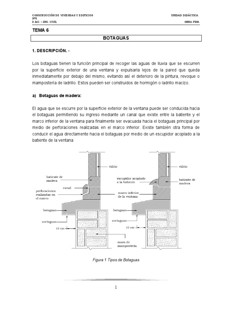 Tipos y construcción de botaguas | PDF | Tecnología