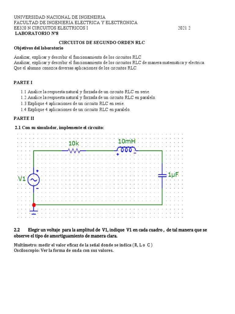 Ee 320 8a Labo Circuitos de Segundo Orden RLC | PDF