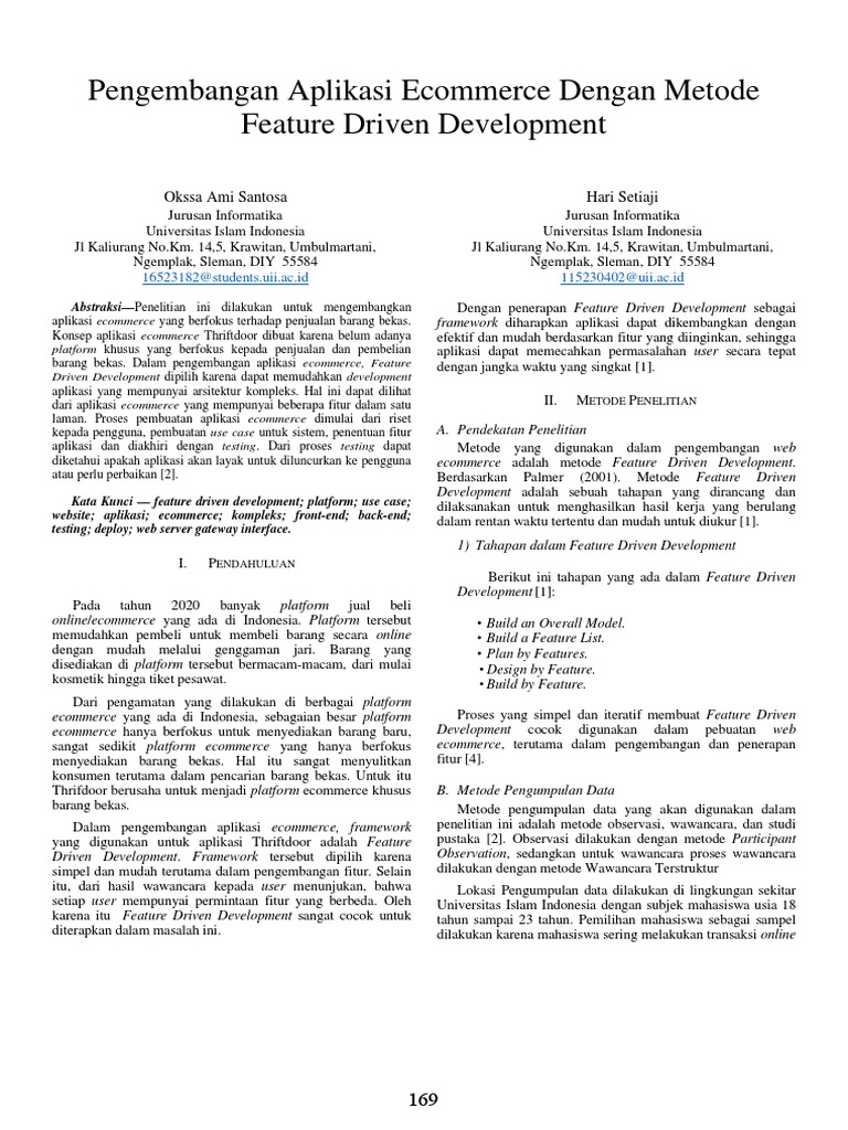 Pengembangan Aplikasi Ecommerce Dengan Metode Feature Driven Development | PDF
