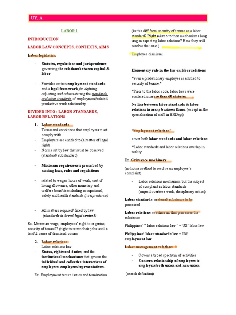 Labor Law Concepts, Contexts, Aims | PDF | Employment | Labour Law