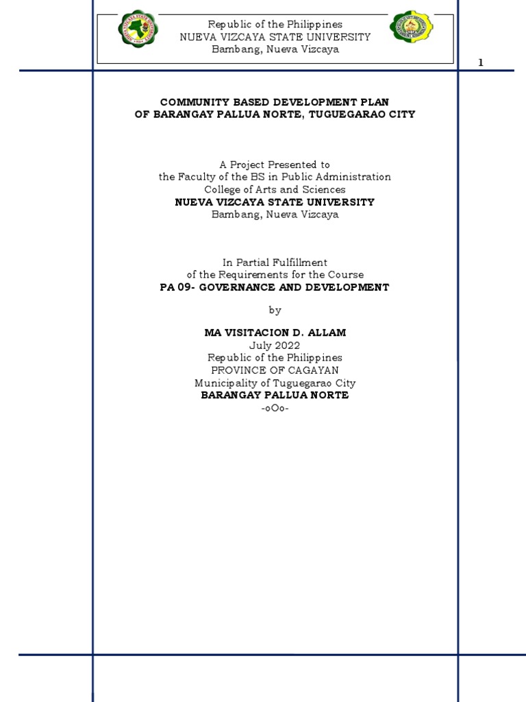 Community Based Development Plan | PDF | Evaluation | Local Government