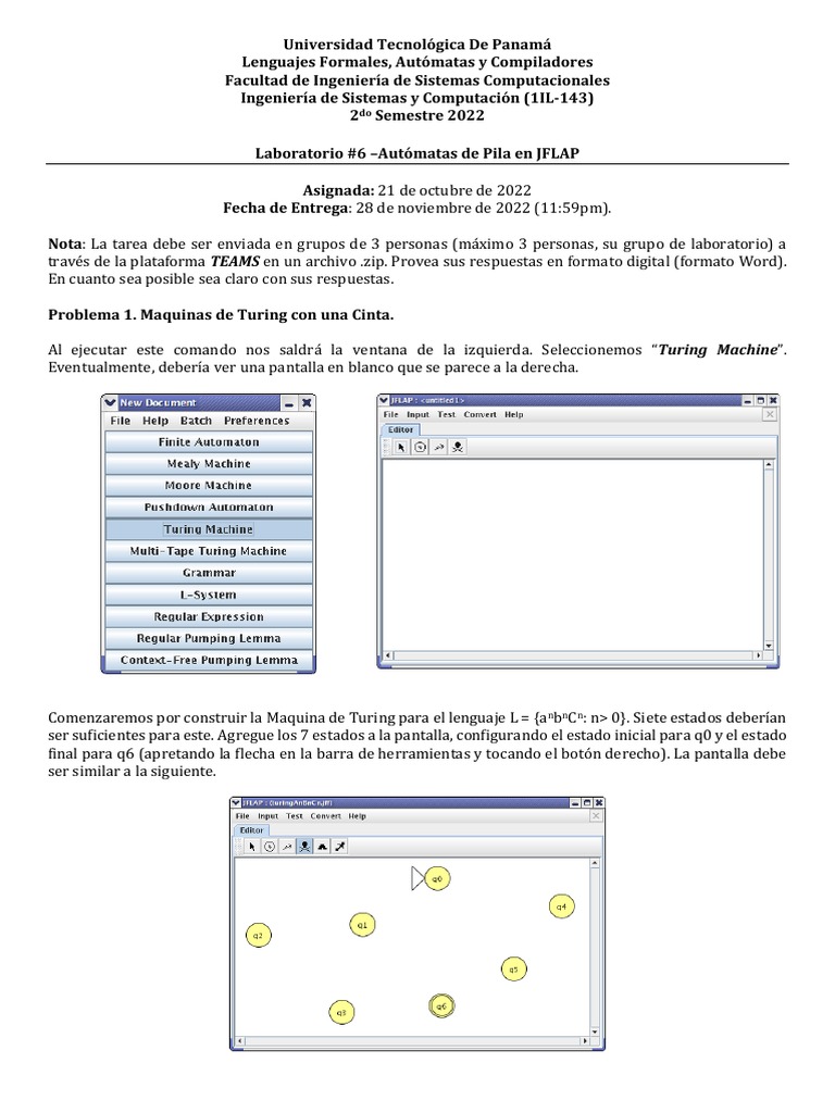 Laboratorio - 6 - Maquinas de Turing | PDF | Lenguaje de programación ...