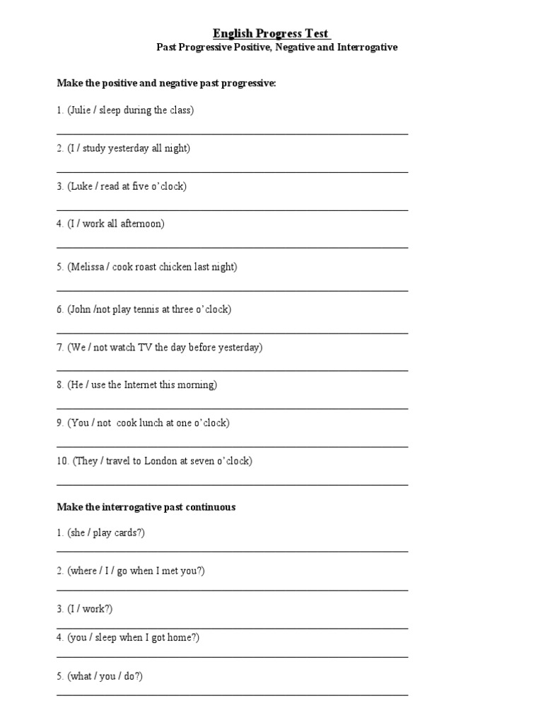 English Progress Test | PDF