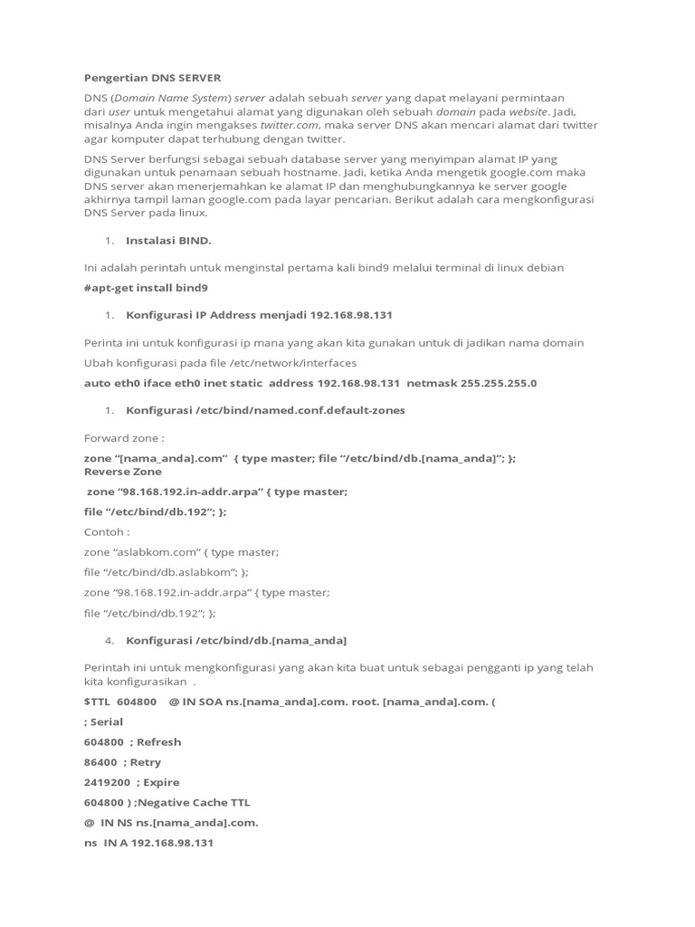 OPTIMASI DNS SERVER | PDF