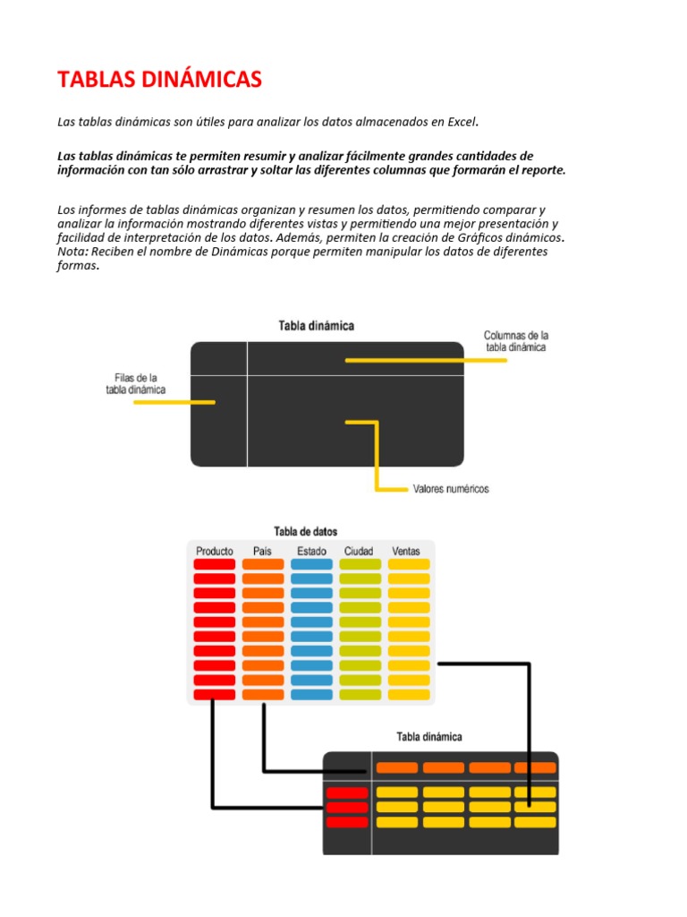 Guía de Tablas Dinámicas en Excel | PDF | Informática | Gestión de tecnología de la información