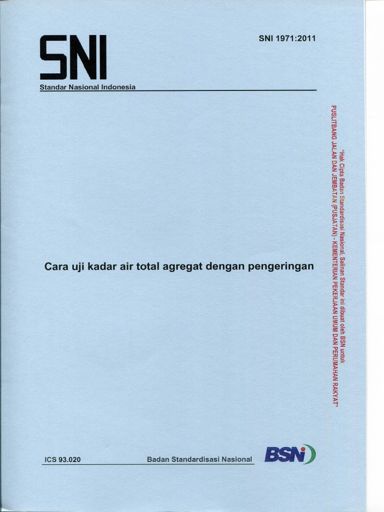 SNI 1971-2011 | PDF