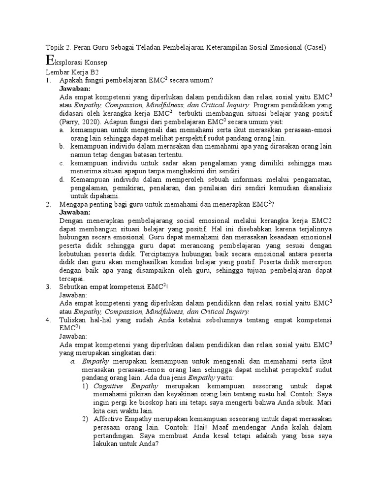 Peran Guru dalam Pembelajaran EMC2 | PDF | Pengembangan Diri