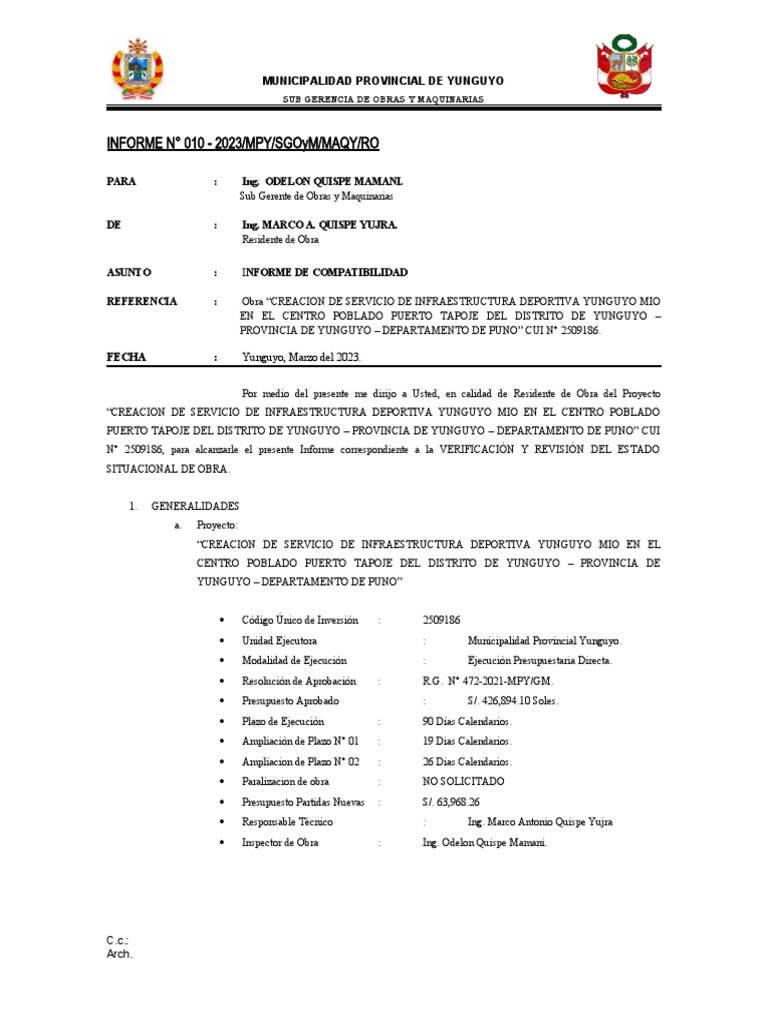 Informe 011-2023 Compatibilidad | PDF | Presupuesto