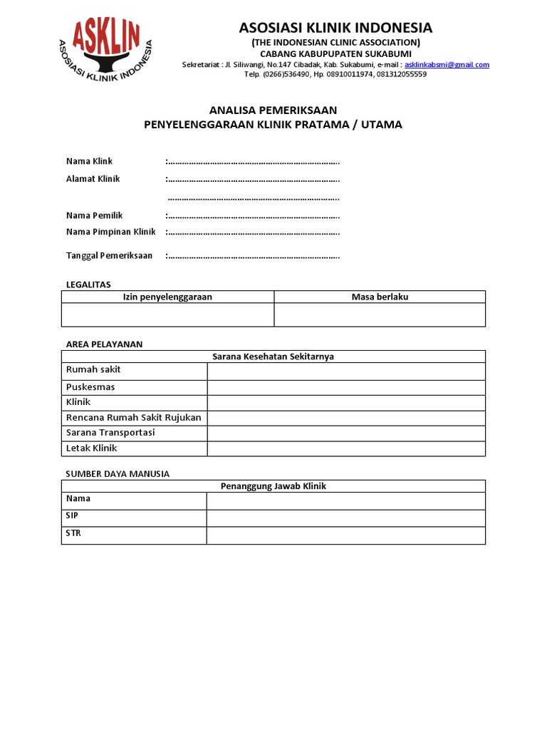 Form Kredensialing Internal Asklin | PDF