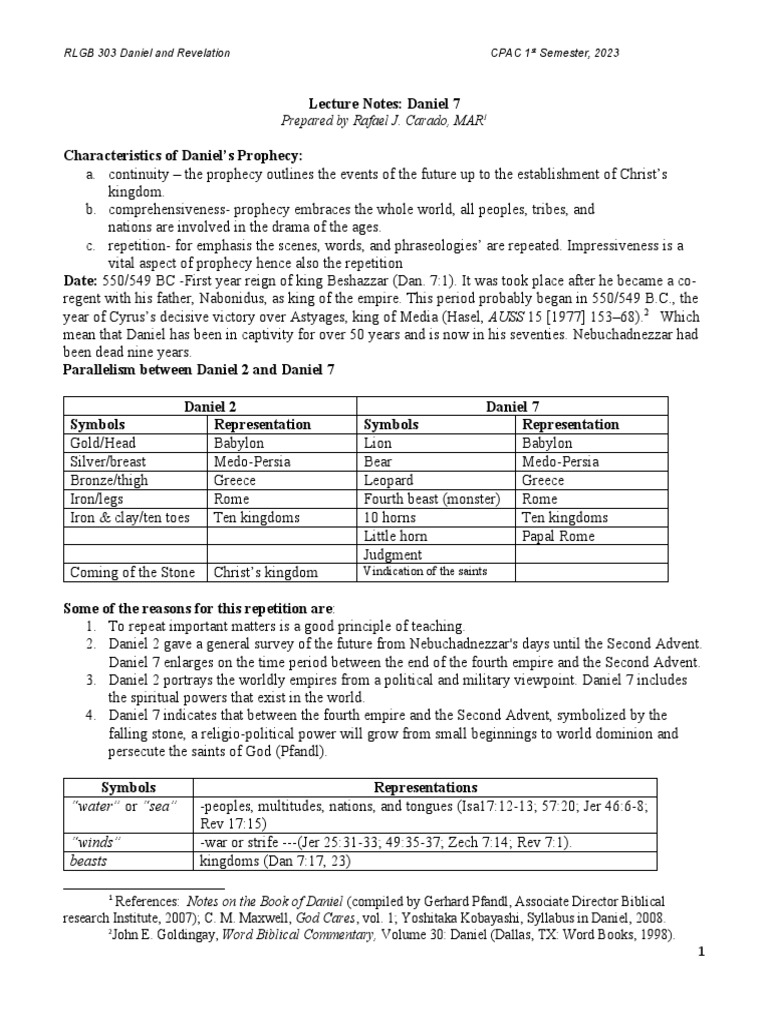 Theology Students' Guide: Daniel 7 | PDF | Pope | Christian Church