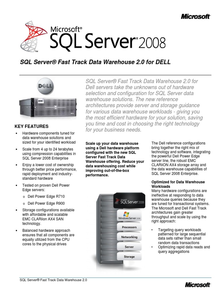 Dell Fast Track 2.0 Datasheet | PDF | Microsoft Sql Server | Central Processing Unit