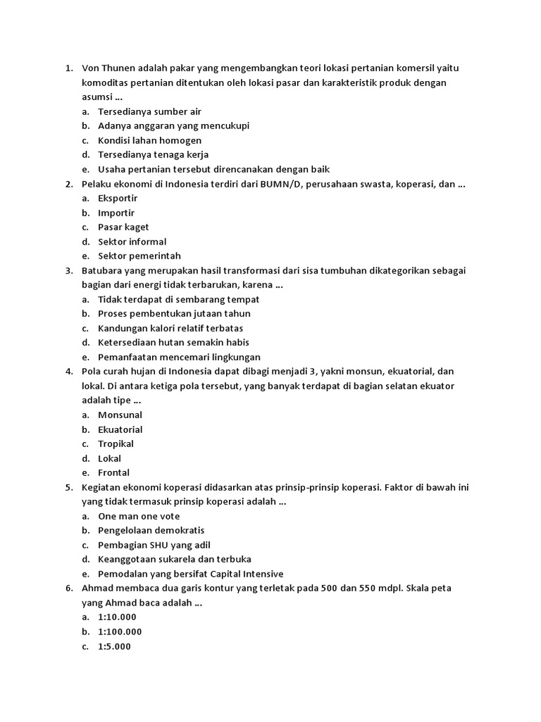 Soal oSK Geografi 2022 | PDF