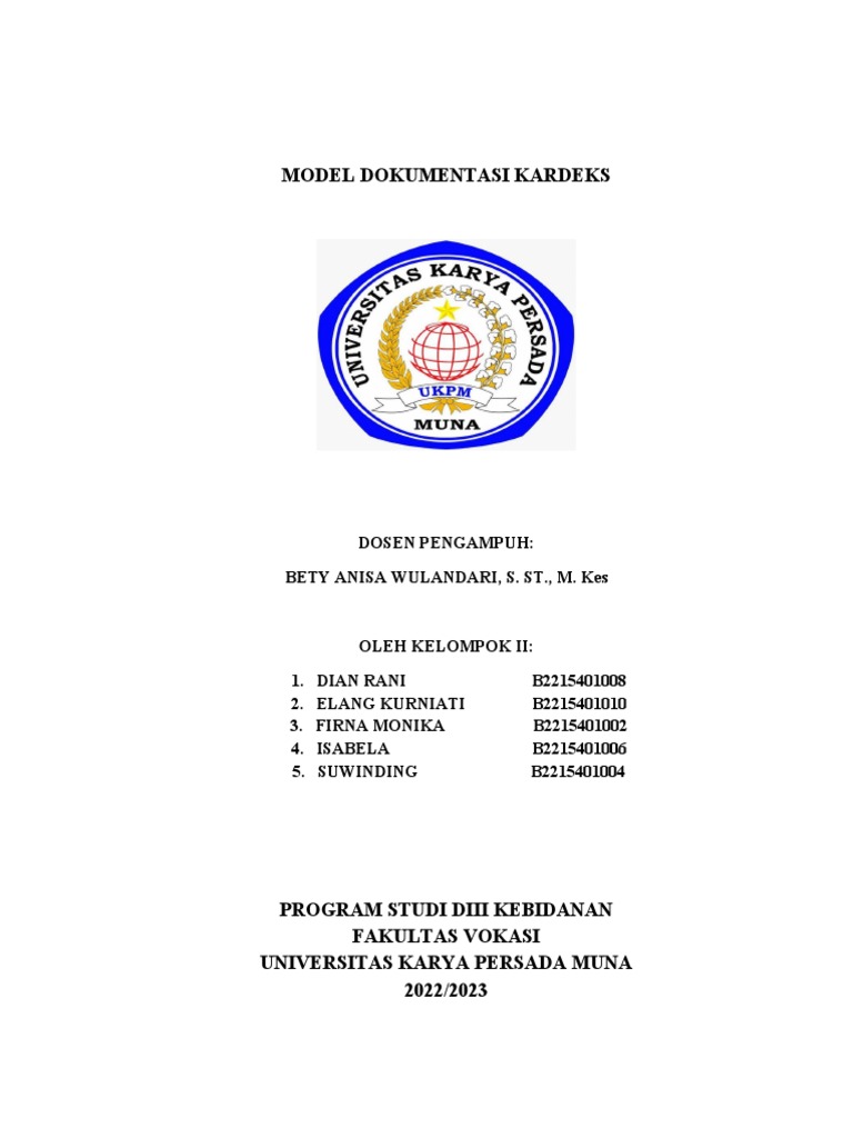 Model Dokumentasi Kardeks | PDF