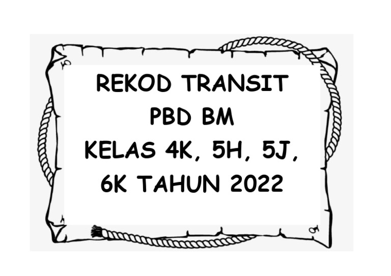 Muka Depan Rekod Transit PBD 2022 | PDF