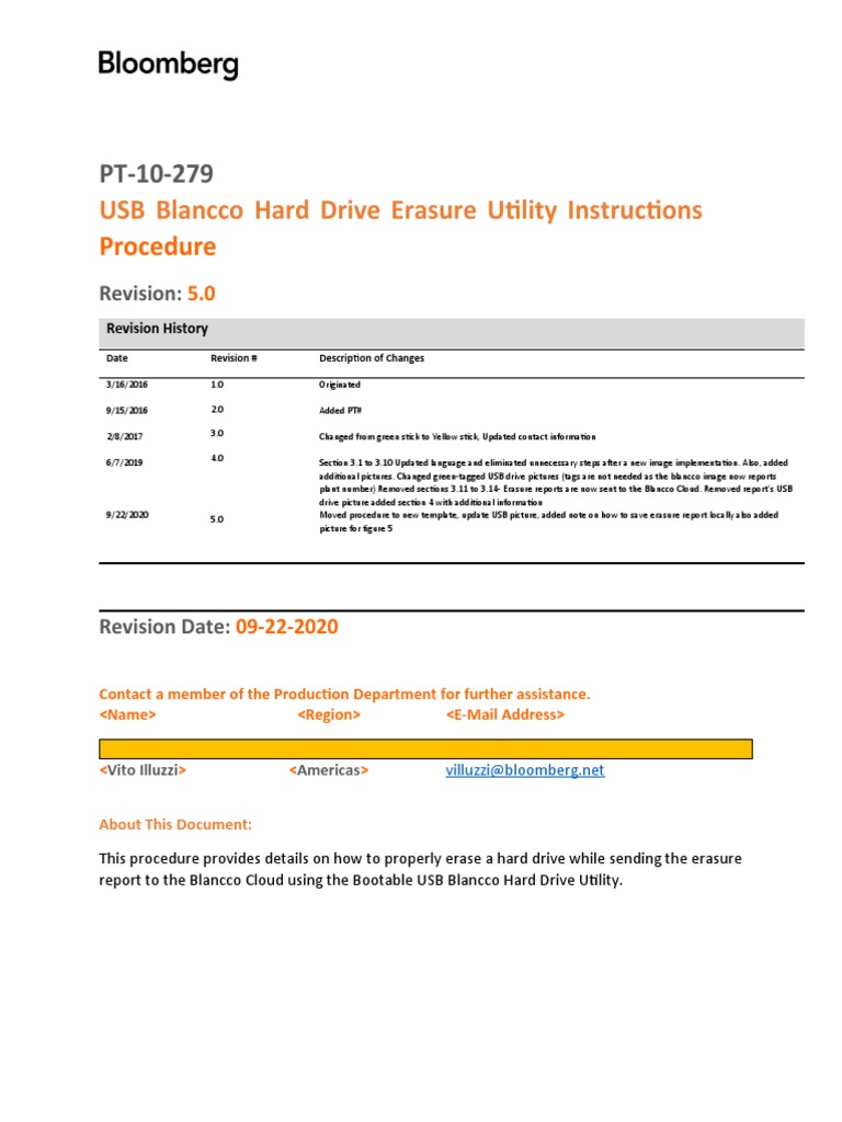 PT 10 279 USB Blancco Hard Drive Erasure Utility Instructions Rev 5 0 ...