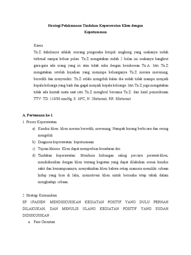 SPTK Keputusasaan | PDF