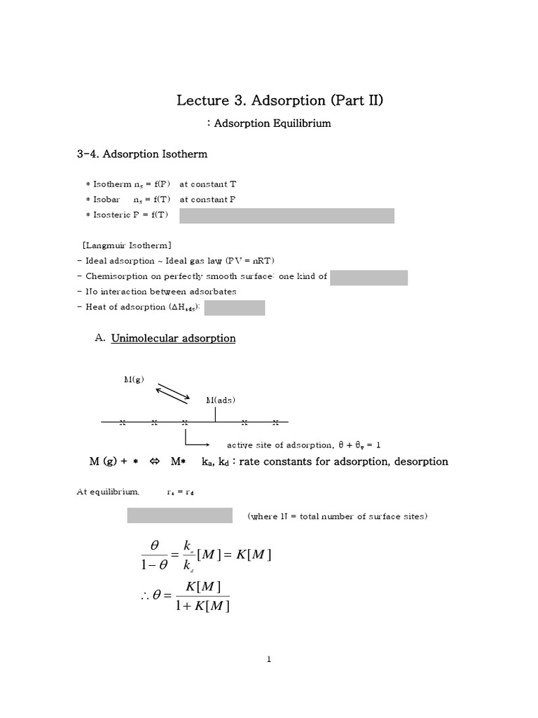 Lecture3 (Adsorption-Part2) 2022 | Download Free PDF | Adsorption | Phases Of Matter
