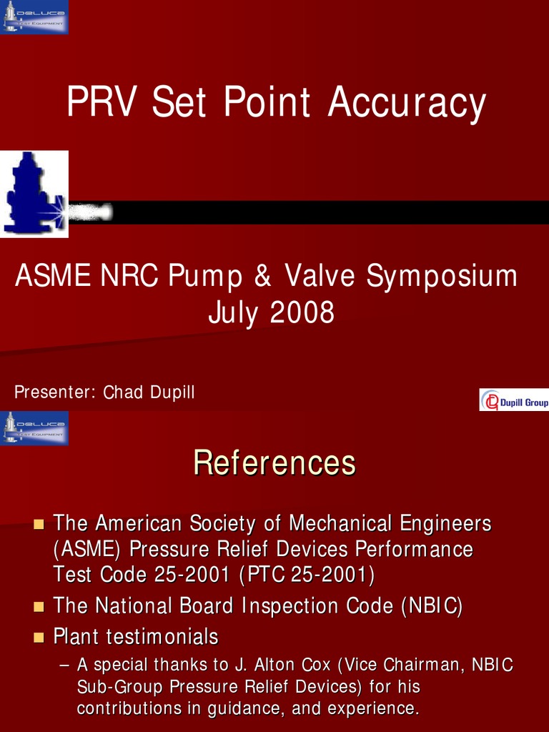 ASME PTC 25 - PRV Test | PDF | Valve | Fluid Dynamics