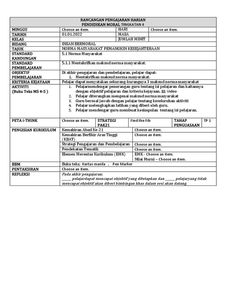Unit 1 Norma Masyarakat Pemangkin Kesejahteraan | PDF