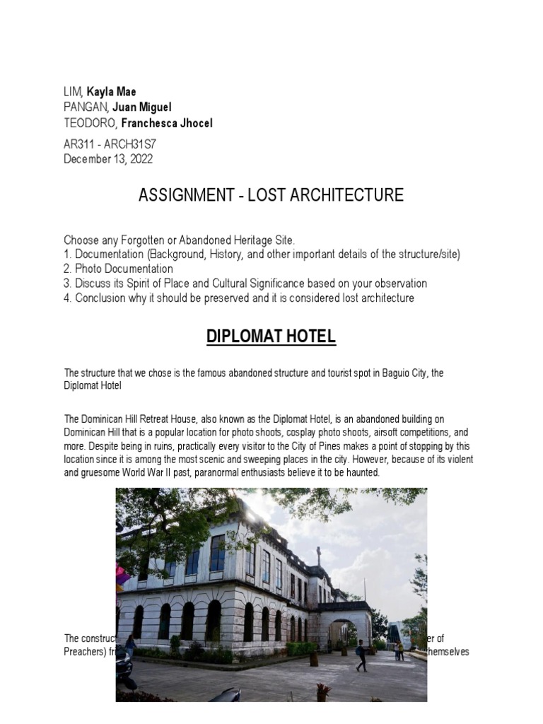 Lim, Pangan, Teodoro - Assignment Lost Acrhitecture | PDF