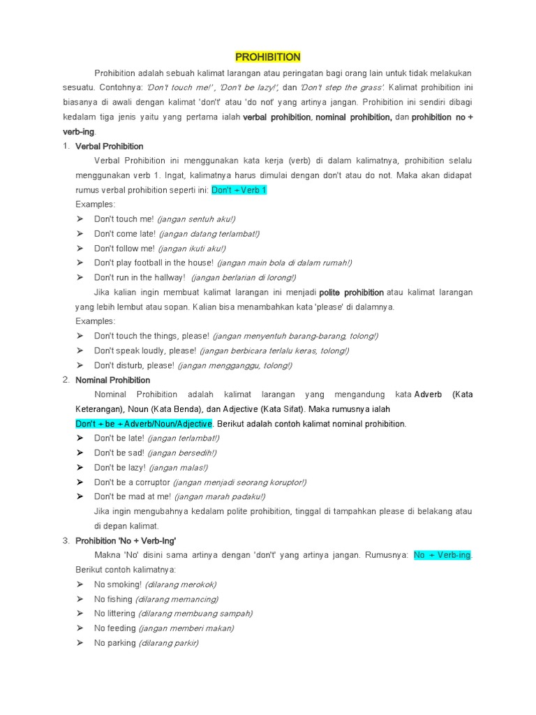 PROHIBITION Material | PDF