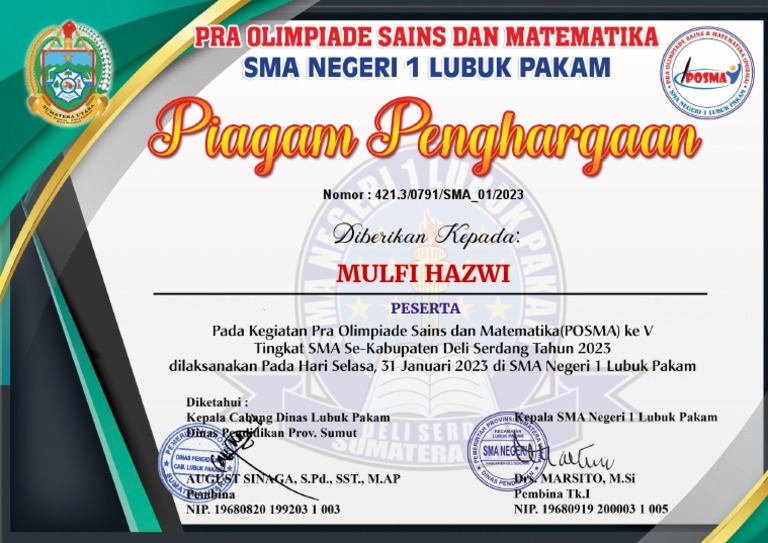 Sertifikat Lomba | PDF