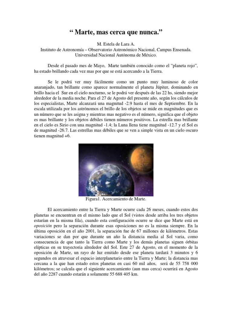 Marte | PDF | Marte | Tierra