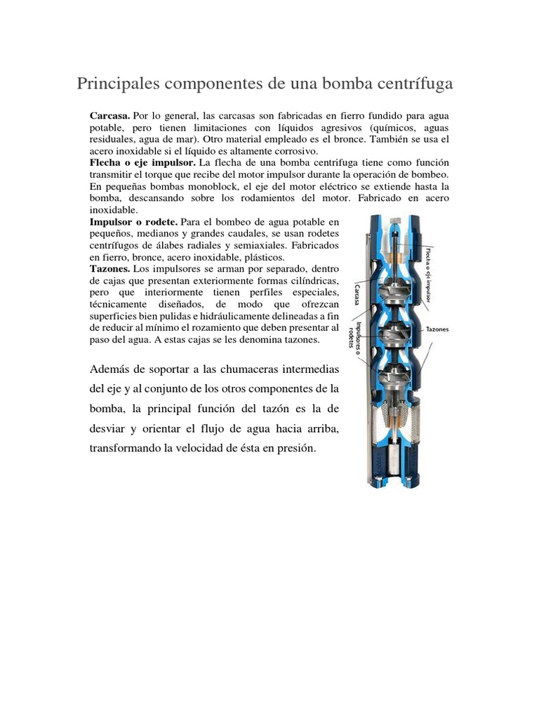 Clase 005 - Principales Componentes de Una Bomba Centrifuga | PDF