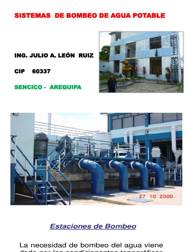 Clase 001 - Sistemas de Bombeo de Agua Potable | PDF