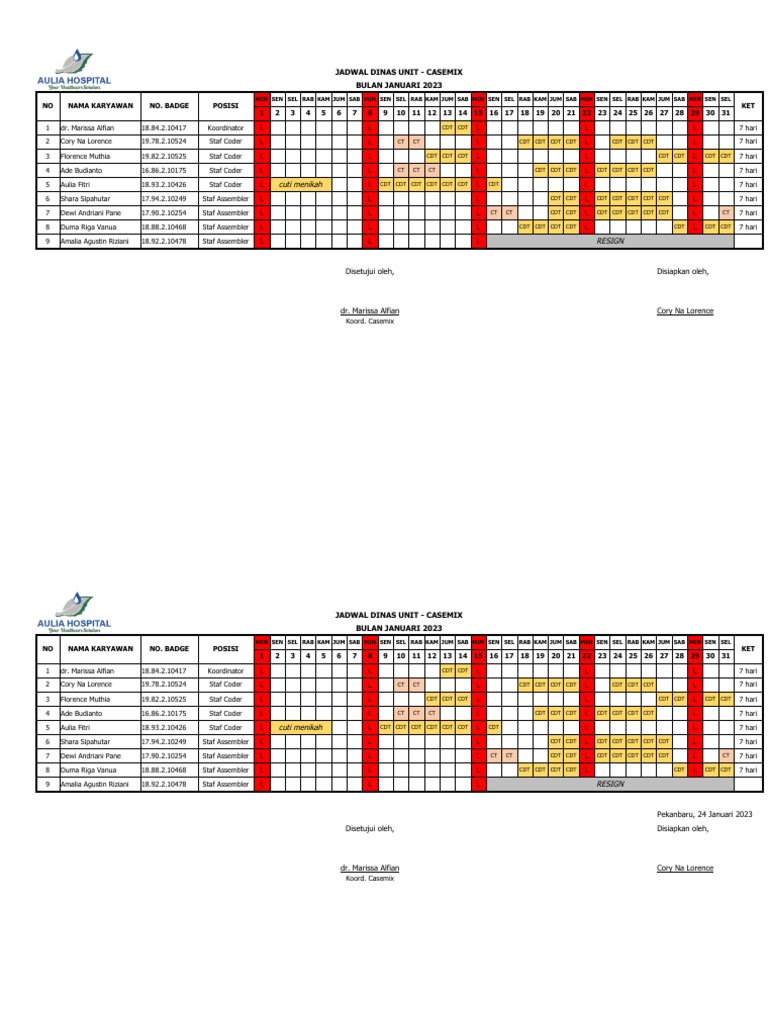 Jadwal CDT - 2023 - Casemix | PDF