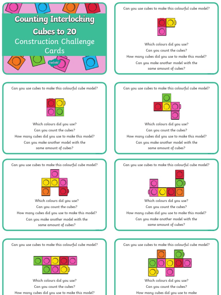 T N 2548603 Counting Interlocking Cubes To 20 Construction Challenge ...
