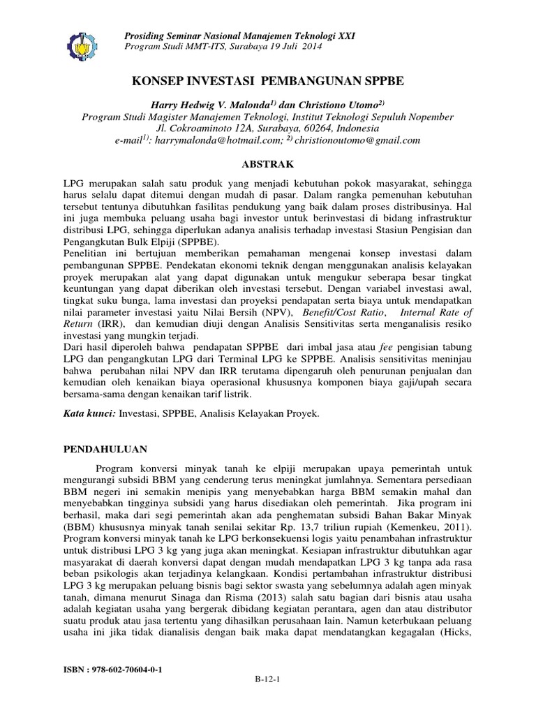 Konsep Investasi Pembangunan Sppbe | PDF | Pengelolaan Keuangan & Uang